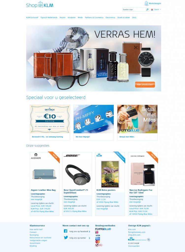 Online Store for The Royal Dutch Airlines (KLM)